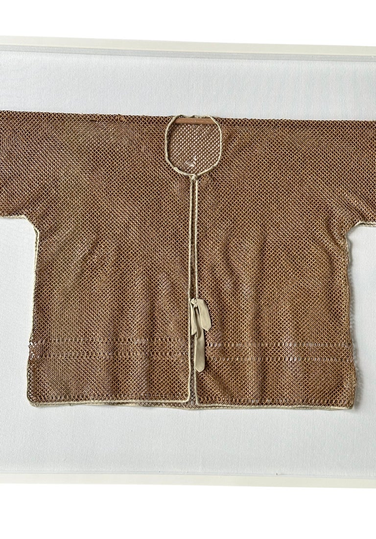 Rare Framed Chinese Woven Bamboo Jacket, Qing Dynasty For Sale at 1stDibs