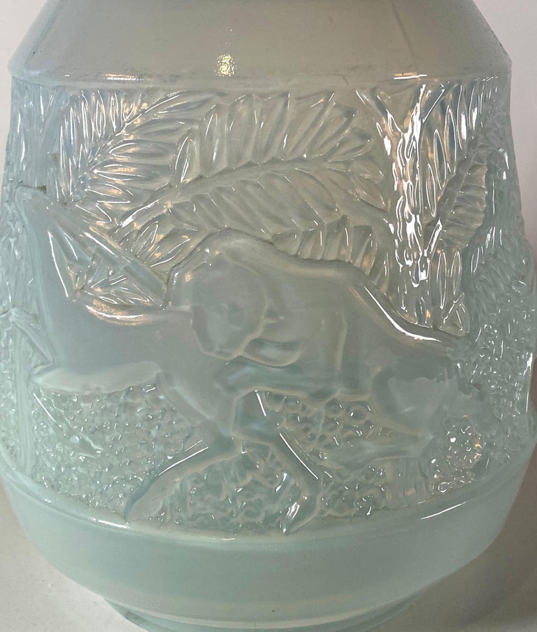 Rare French Art Deco Iridescent Glass Vase, Etling For Sale at 1stDibs