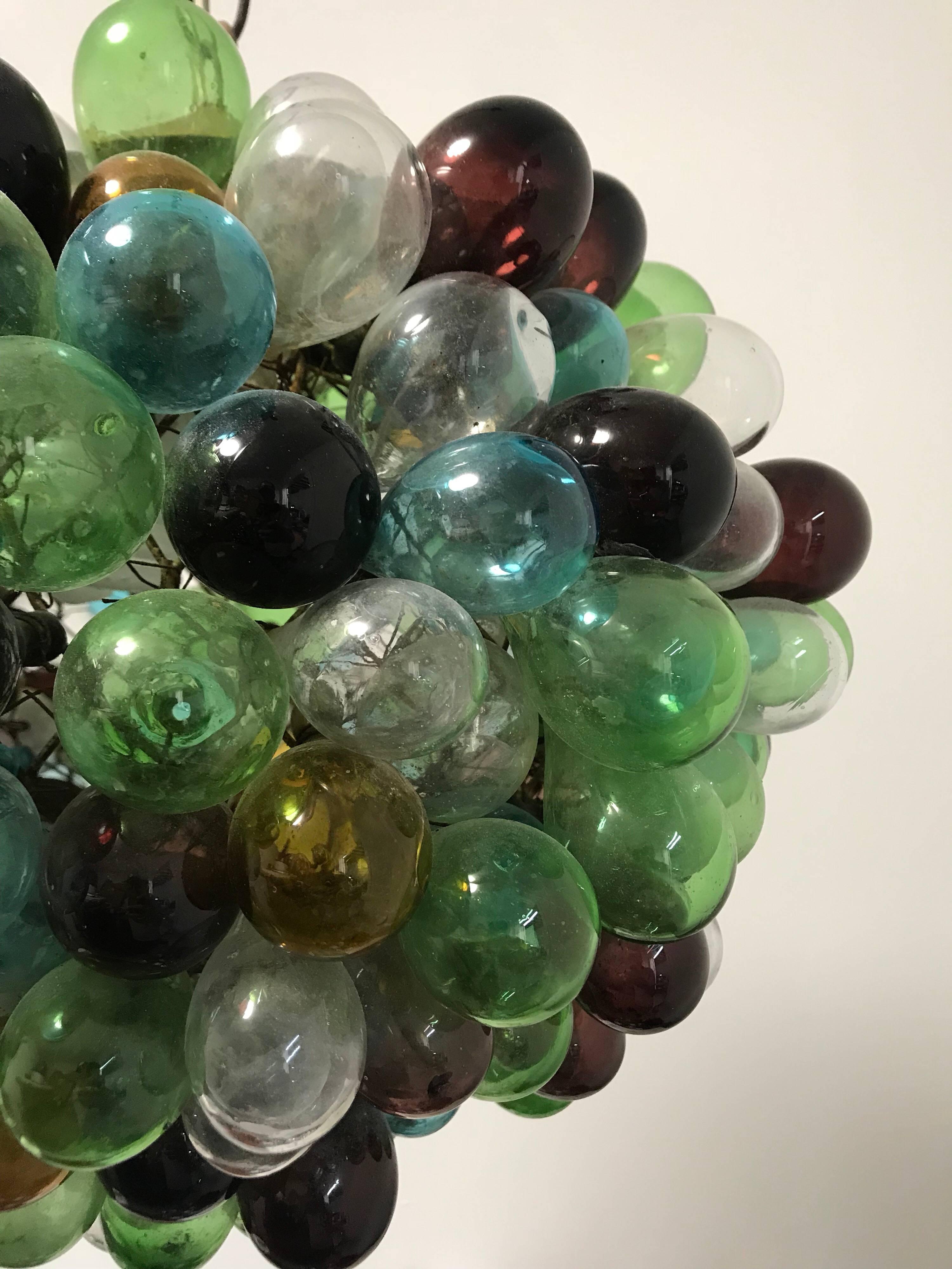 Rare French Blown Glass Grapes Chandelier at 1stDibs | hand blown glass ...