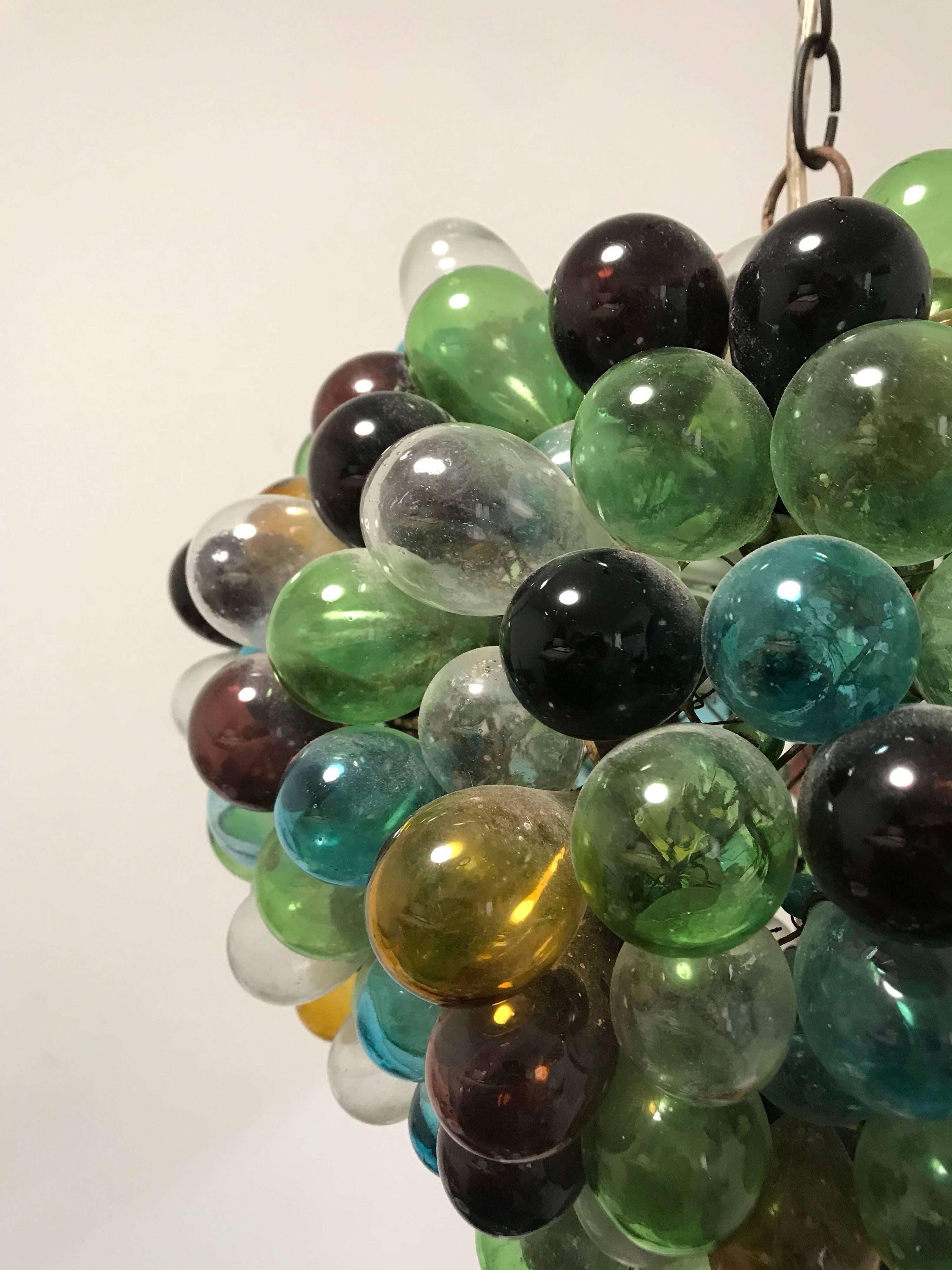 Rare French Blown Glass Grapes Chandelier at 1stDibs | hand blown glass ...