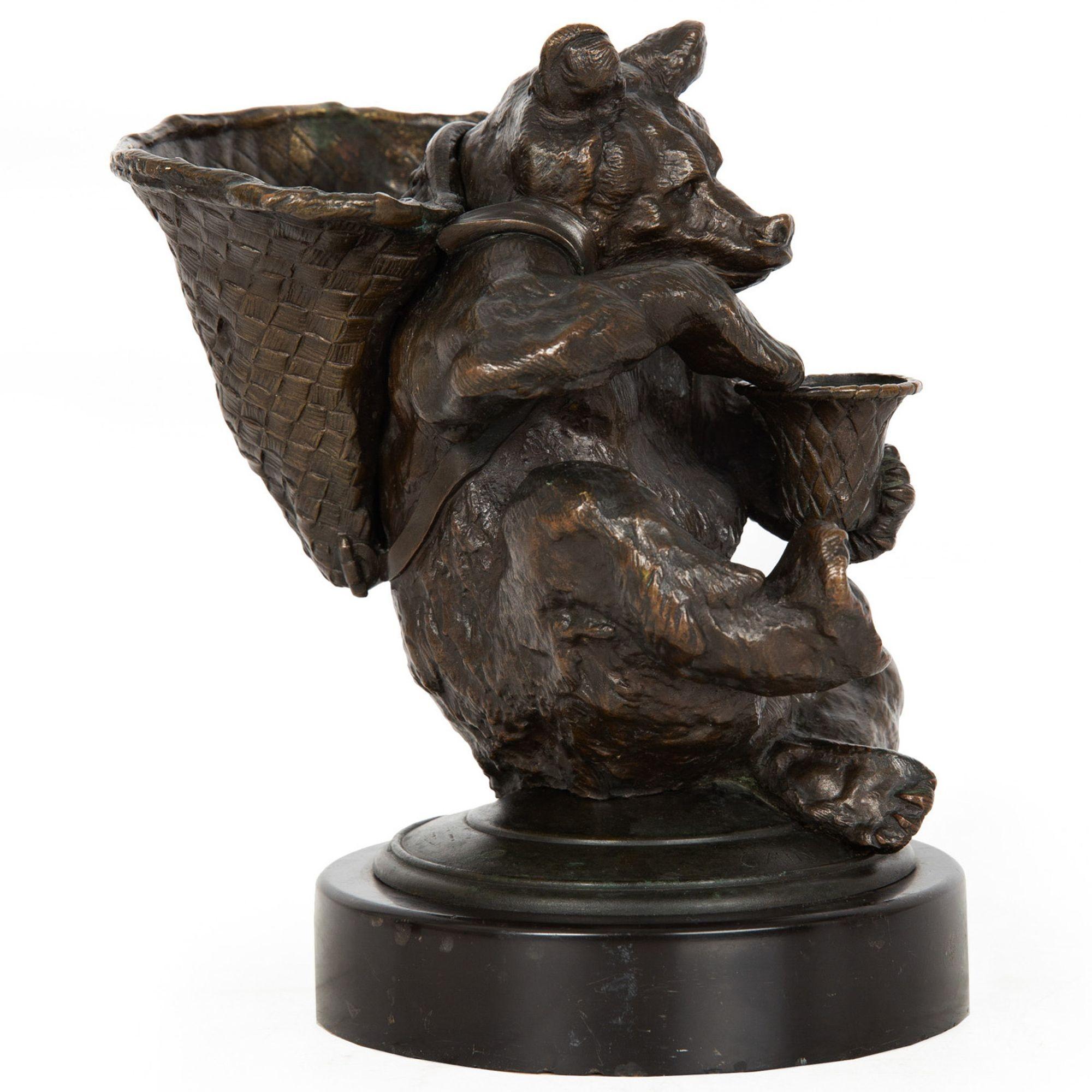 Rare French Bronze Sculpture “Harvester Bear” by Auguste Cain circa ...
