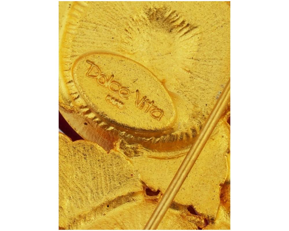 Rare French Dolce Vita Paris Costume Jewelry Brooch For Sale at 1stDibs