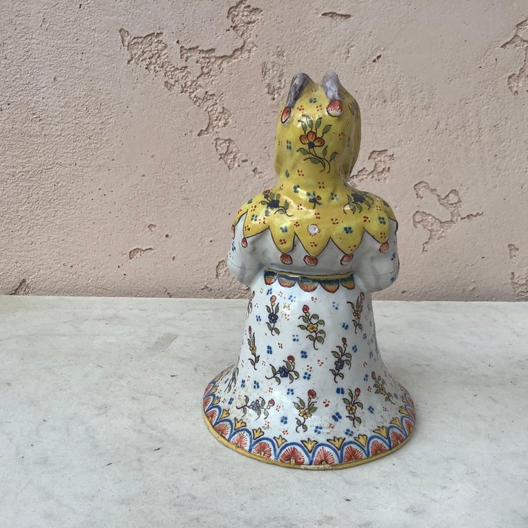 Rare French Faience Jester Bell Desvres, circa 1890 at 1stDibs