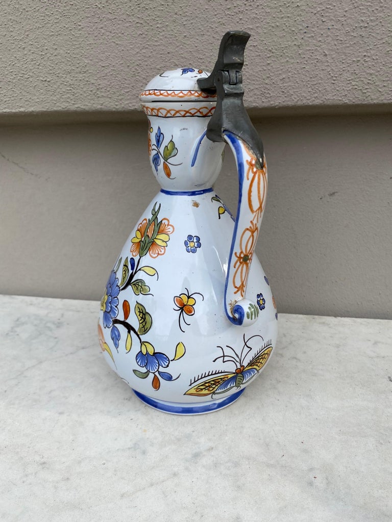 Rare French Faience Pitcher with Lid Rouen Style, Circa 1900 For Sale ...