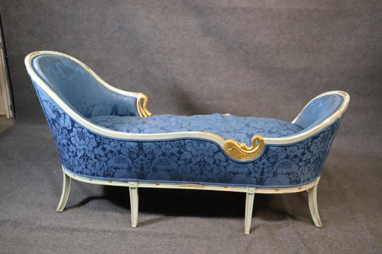 Rare French Gilded Painted Louis XVI Swan Chaise Recamier Daybed, circa ...