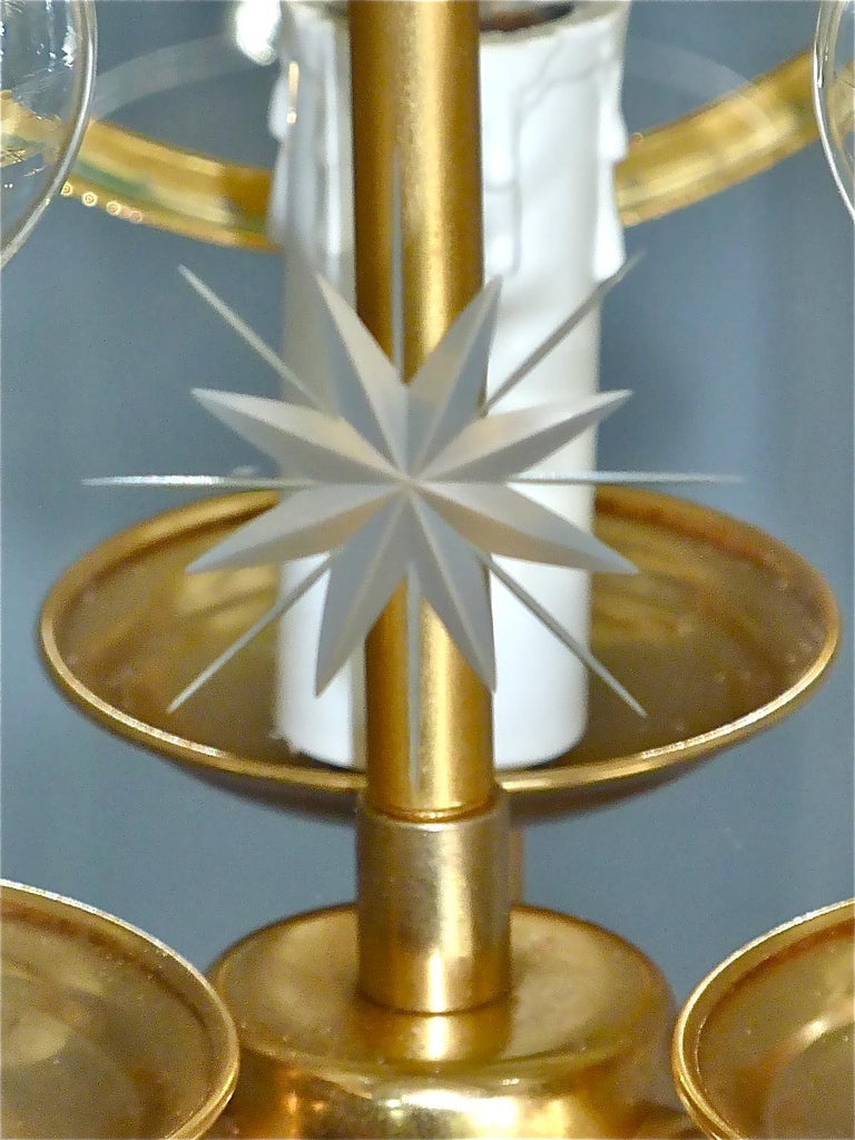 Rare French Maison Jansen Lantern Gilt Brass Crystal Glass 1960 Bagues ...
