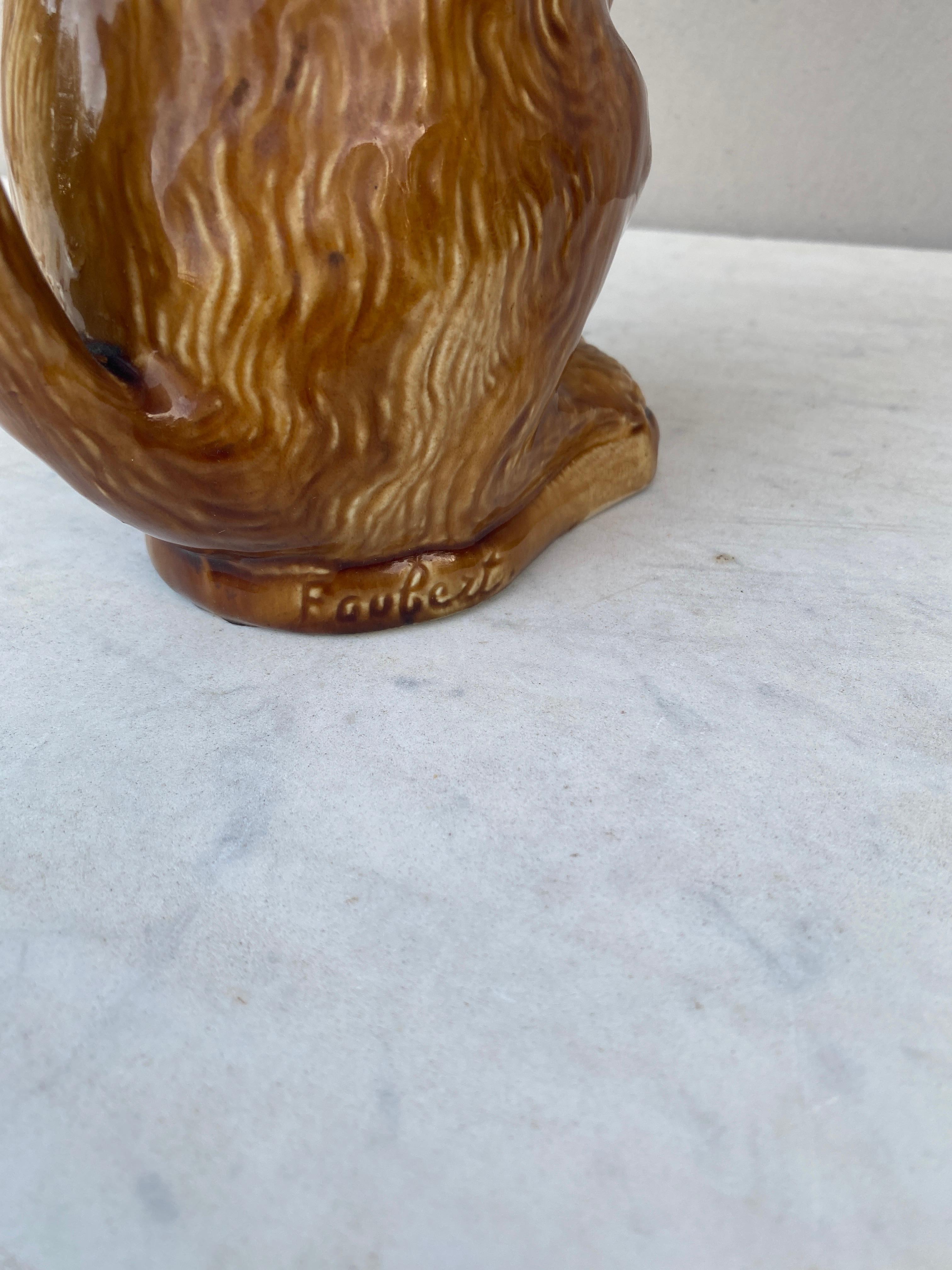 Rare French Majolica Fox Pitcher Orchies Foubert , circa 1890 For Sale ...