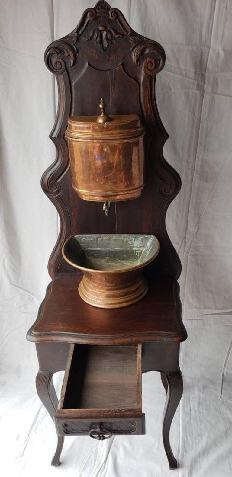 Rare French Provincial Louis XV Copper Church Lavabo For Sale at 1stDibs