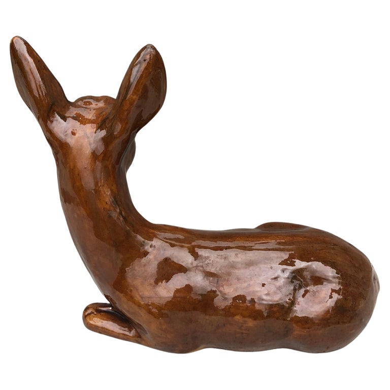 Rare French Terracotta Doe Bavent For Sale at 1stDibs