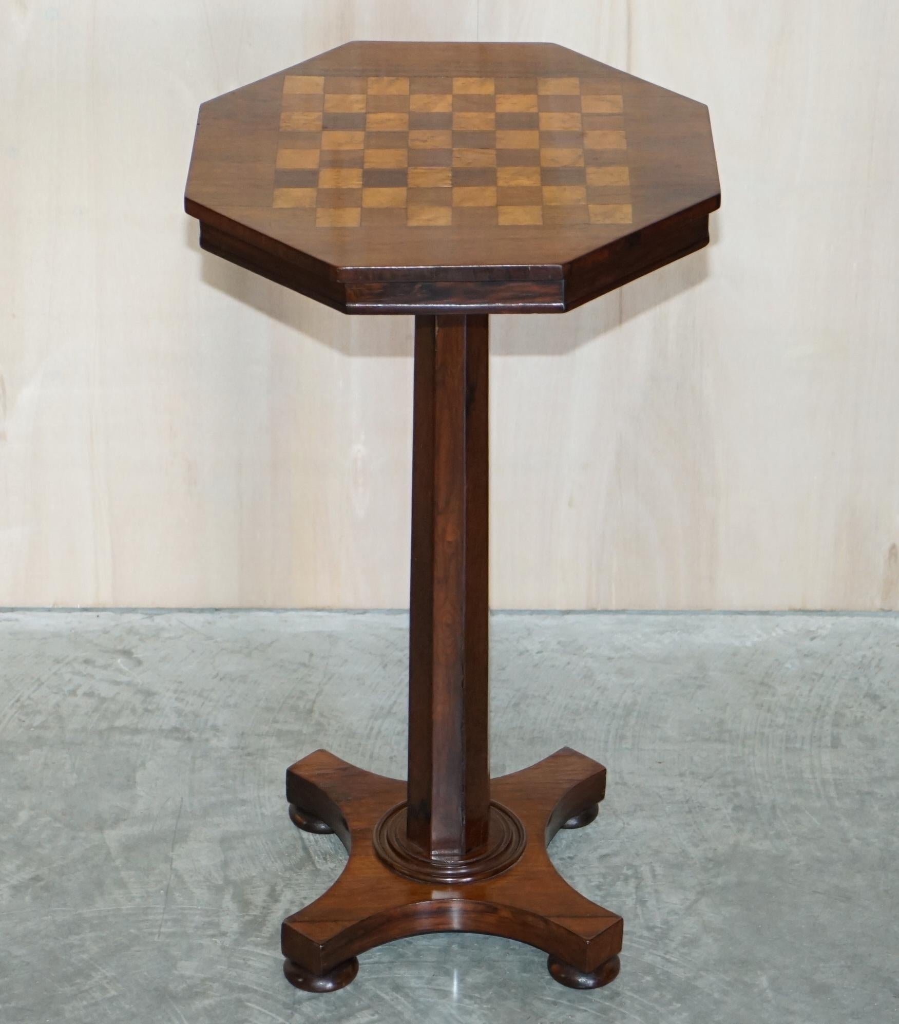 Rare Fully Restored Victorian Burr Walnut and Rosewood Inlaid Chess ...