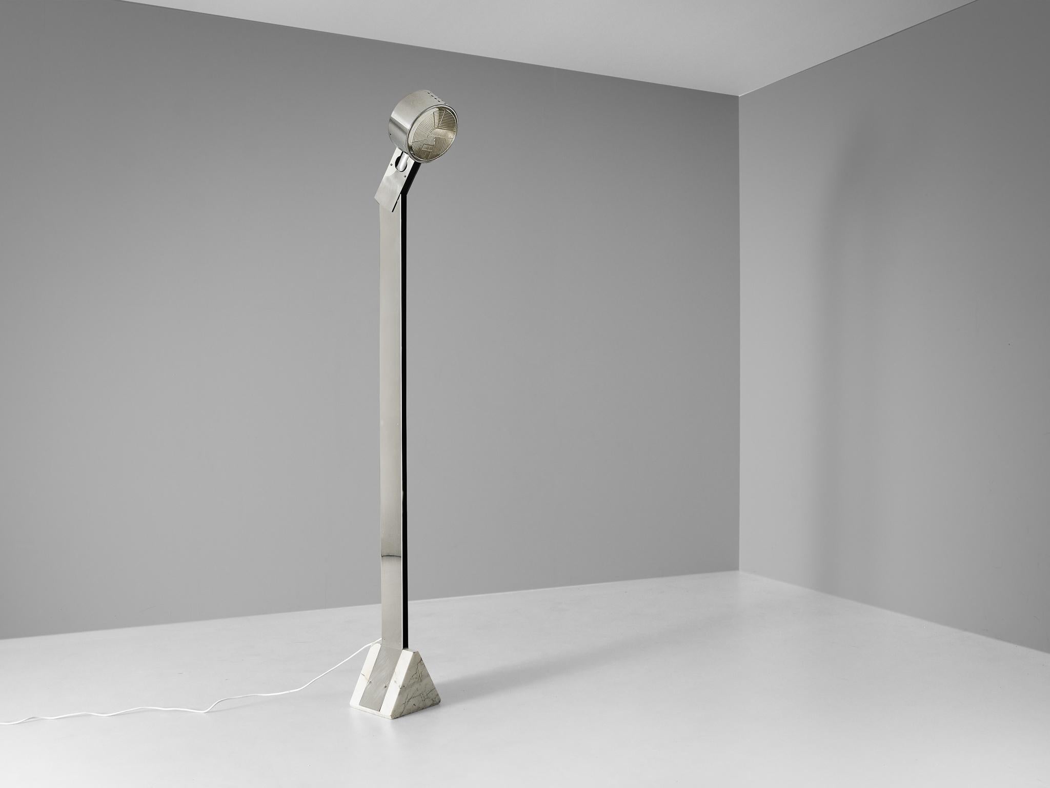 Rare G. Fantinato for Febo Luce 'Faro' Floor Lamp in Steel and Marble ...