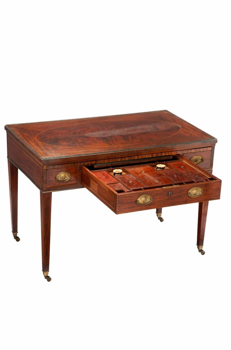 Rare George III Period Beau Brummel Mahogany Gentleman's Dressing Table ...