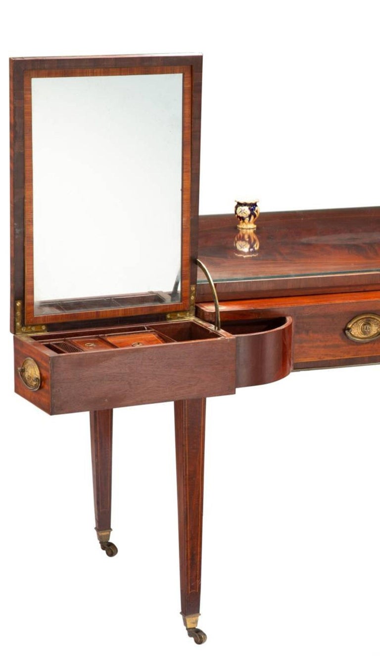 Rare George III Period Beau Brummel Mahogany Gentleman's Dressing Table ...