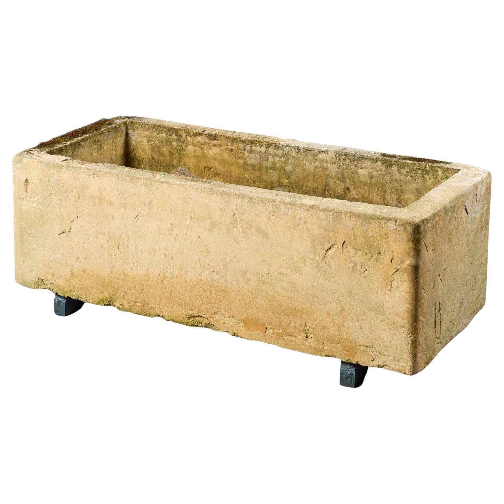 Rare Georgian Antique Limestone Trough Planter For Sale at 1stDibs