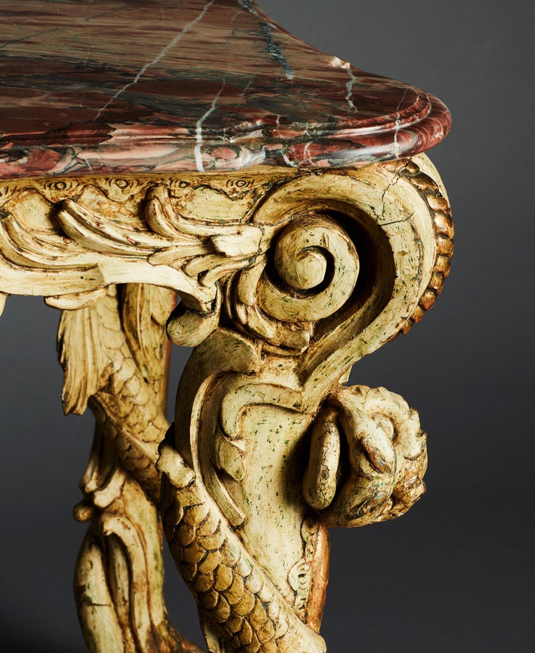 Rare German Rococo 18th Century Period Console Table with Marble Top ...