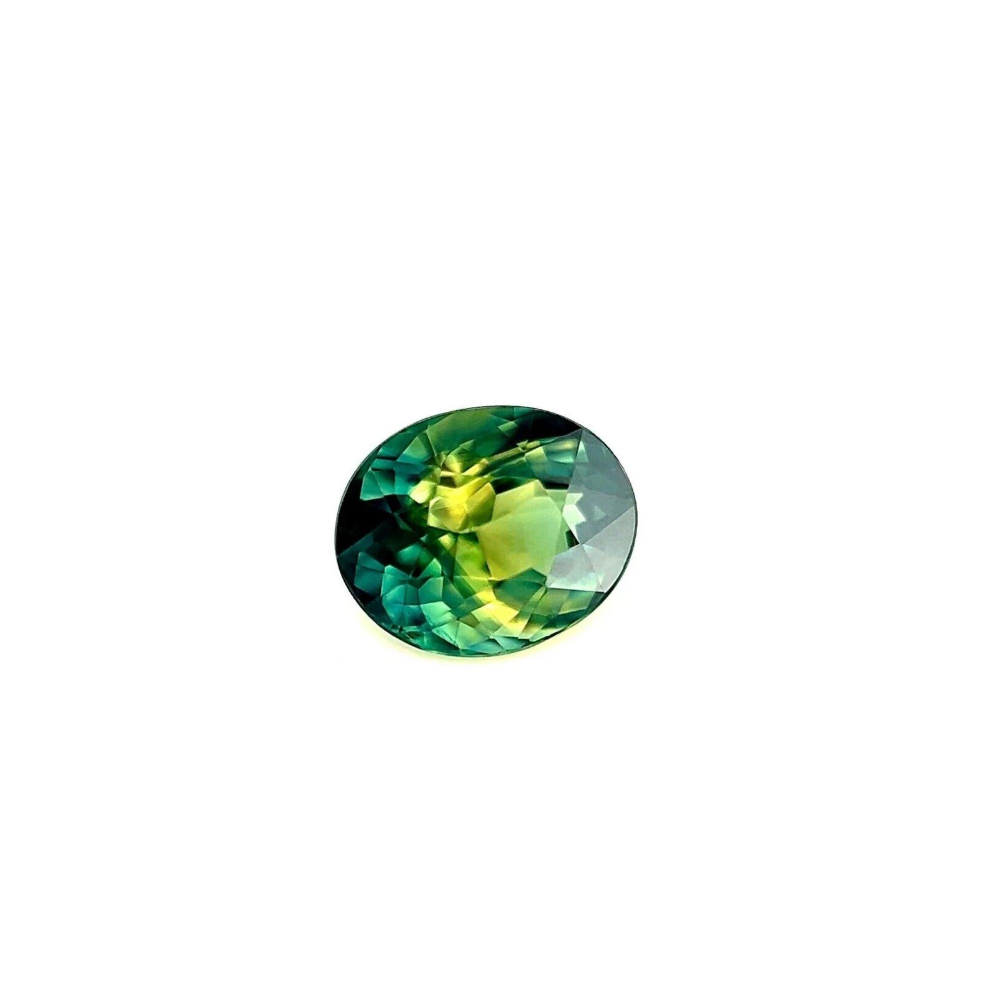 Rare GIA Certified Parti Colour VS Sapphire Blue Green Yellow Untreated ...