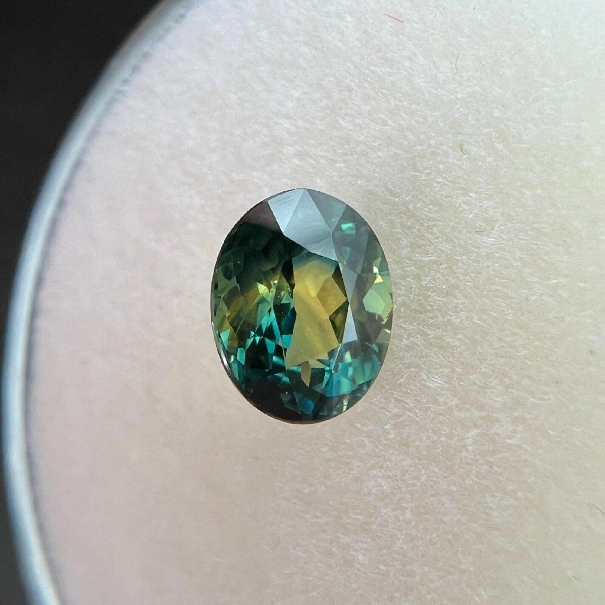 Rare GIA Certified Parti Colour VS Sapphire Blue Green Yellow Untreated ...