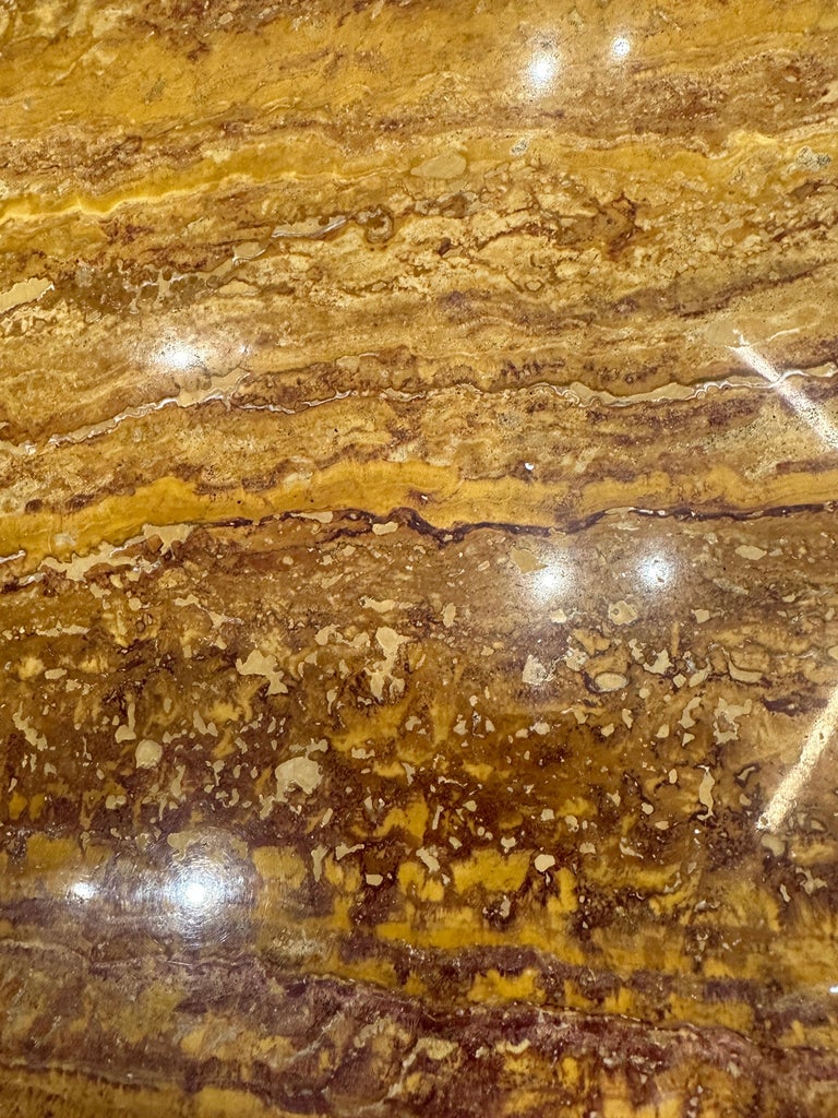 Rare Giallo Siena Marble Waterfall Style Coffee Table For Sale at 1stDibs