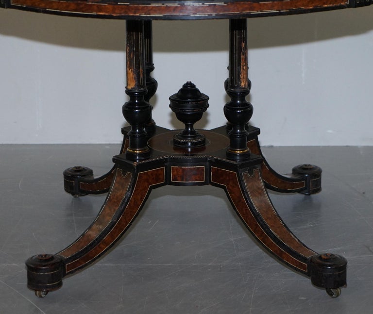 Rare Gillow and Co 1852-1857 Aesthetic Movement Burr Walnut Ebonised ...