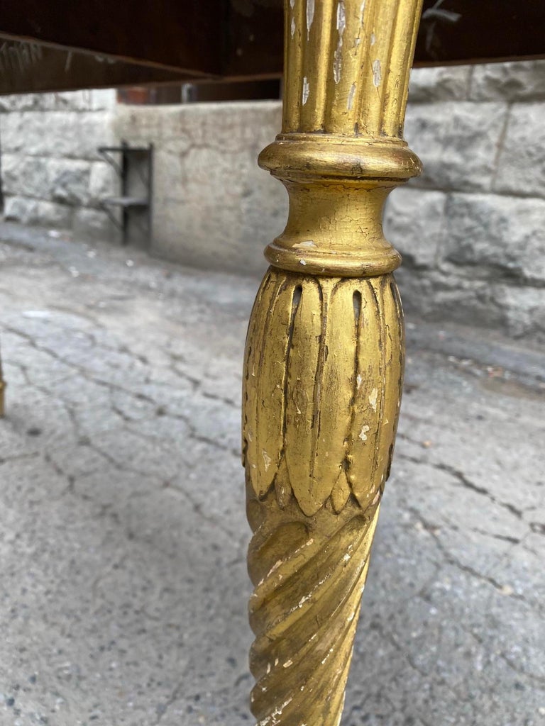 Rare Giltwood Adam Period Demi Lune Console Table with Sienna Marble ...