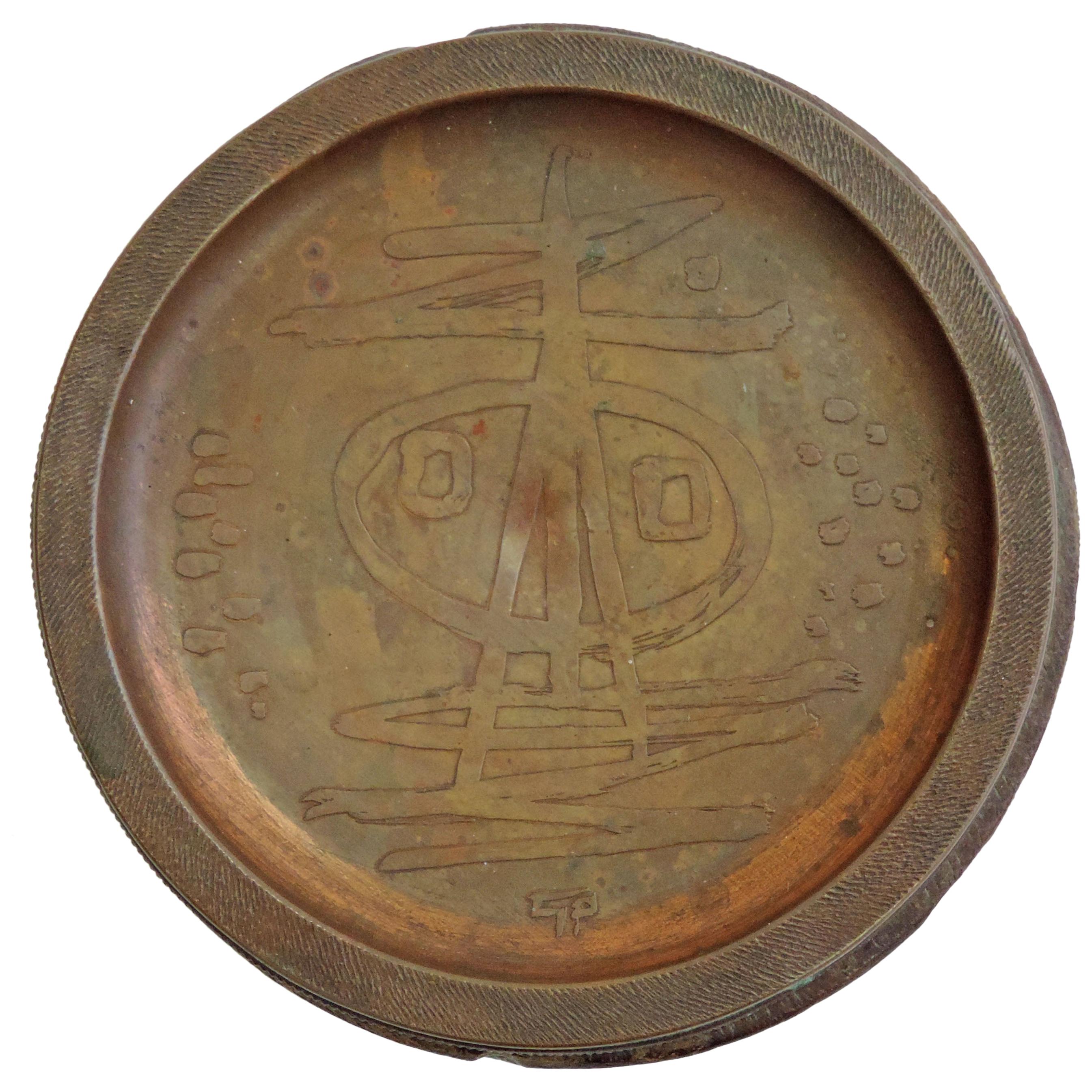 Rare Gio Pomodoro Copper and Wood Ashtray, Italy, 1950 at 1stDibs ...