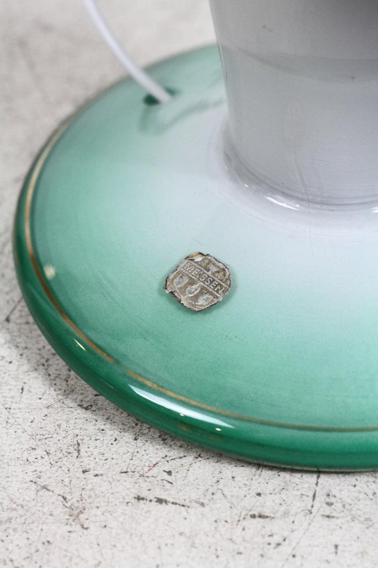 Rare Glass Table Lamp by Meissen Glass For Sale at 1stDibs