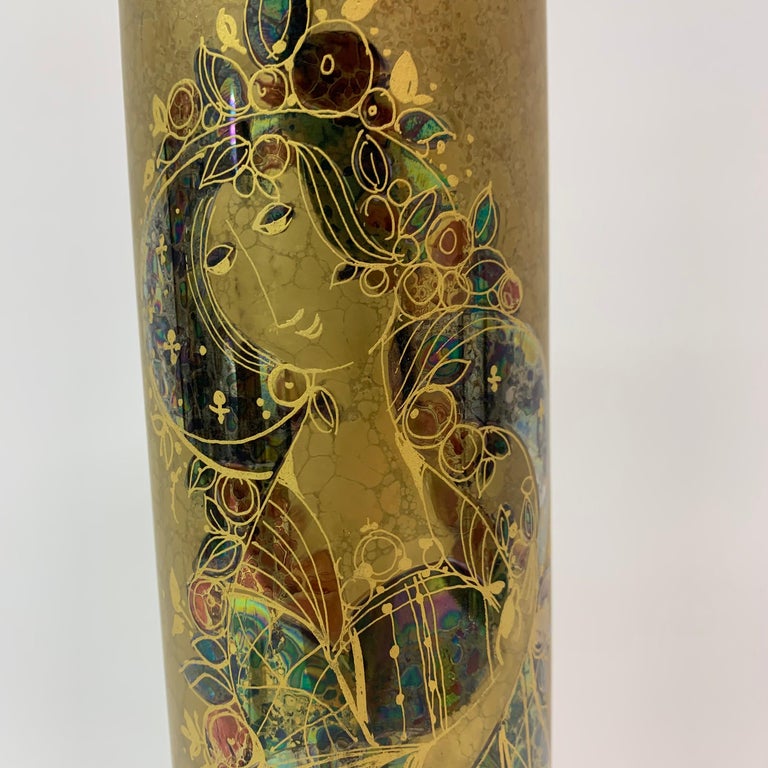 Rare Gold Bjørn Wiinblad for Rosenthal Vase, 1970s For Sale at 1stDibs