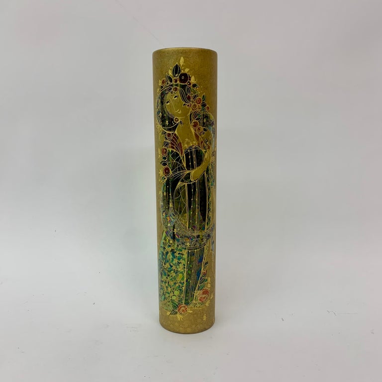 Rare Gold Bjørn Wiinblad for Rosenthal Vase, 1970s For Sale at 1stDibs