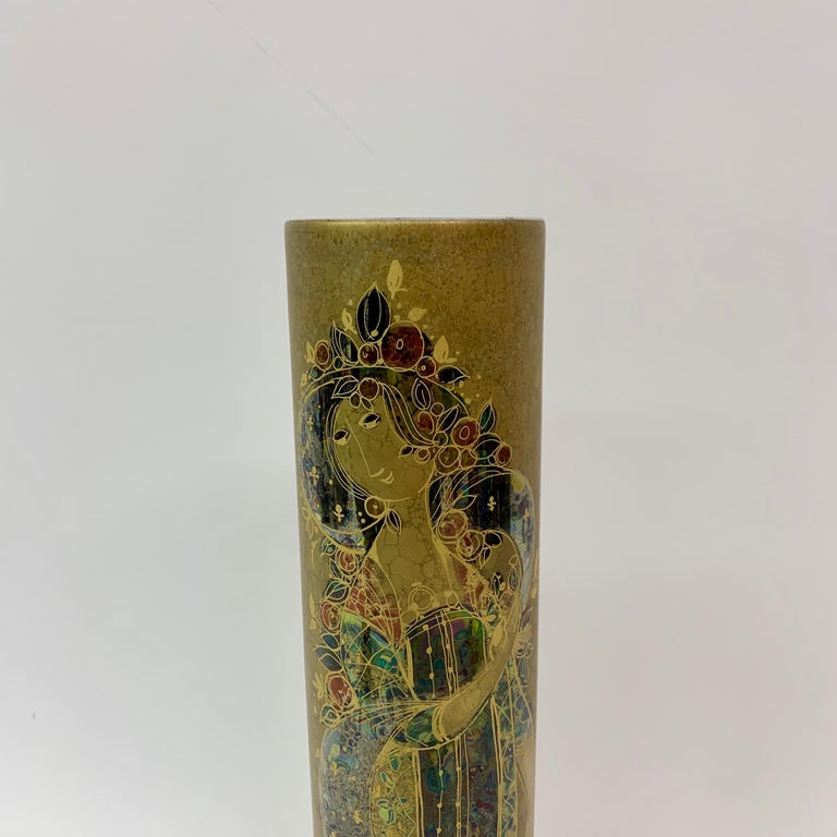 Rare Gold Bjørn Wiinblad for Rosenthal Vase, 1970s For Sale at 1stDibs