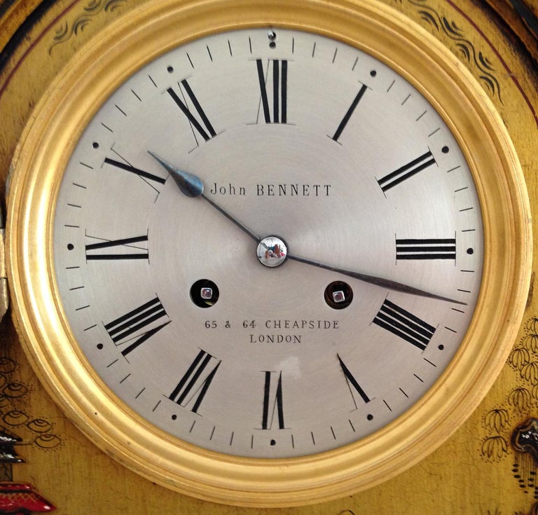 Rare Gold Chinoiserie Cased Mantel Clock by Sir John Bennett, London ...