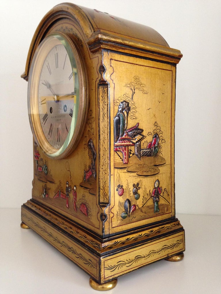 Rare Gold Chinoiserie Cased Mantel Clock by Sir John Bennett, London ...