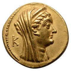 Heavy Gold Octadrachm Medallion Coin of Queen Arsinoe II, 253 BC at 1stdibs