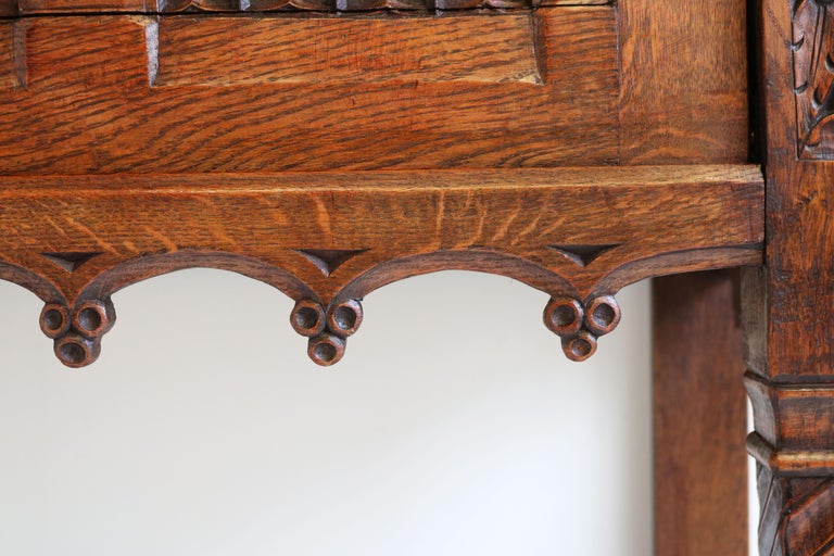 Rare Gothic Revival Dry Bar / Drinks Cabinet Carved Oak Church Windows ...