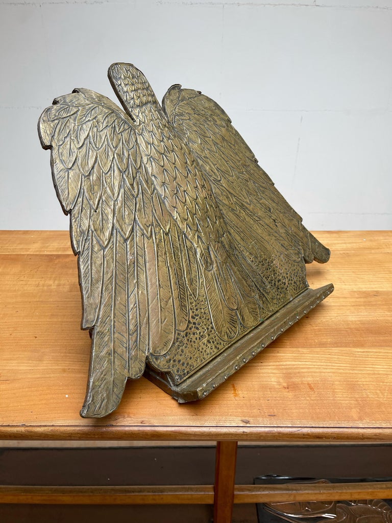 Rare Gothic Revival Embossed Brass Eagle Sculpture Church Altar Bible ...