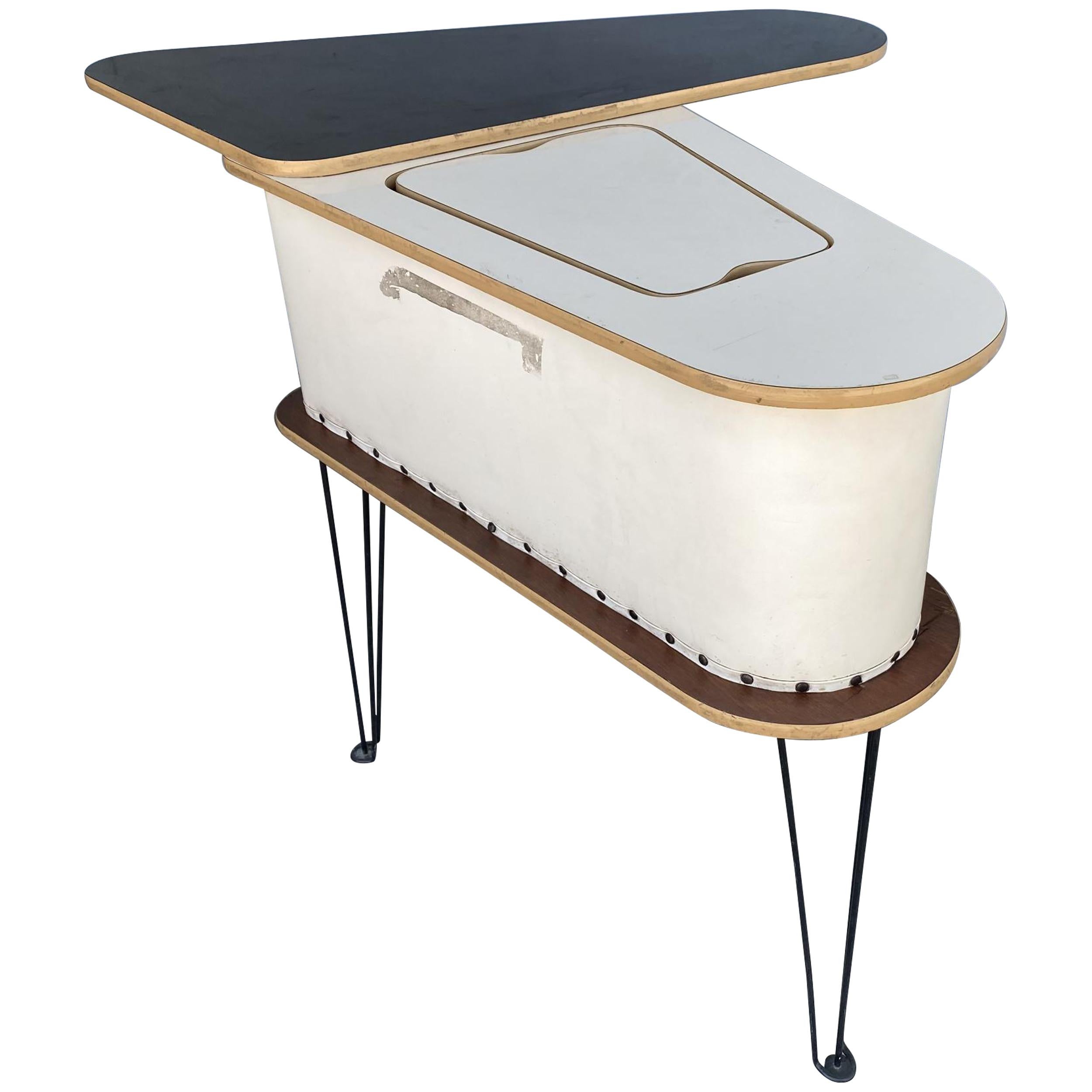 Art Deco Black Lacquered Bar with Stainless Steel and Chrome Accents at ...