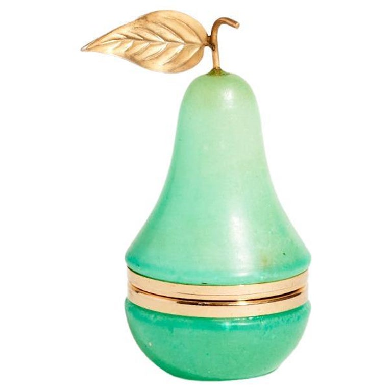 Rare Green Pear Alabaster Jewelry Pot at 1stDibs