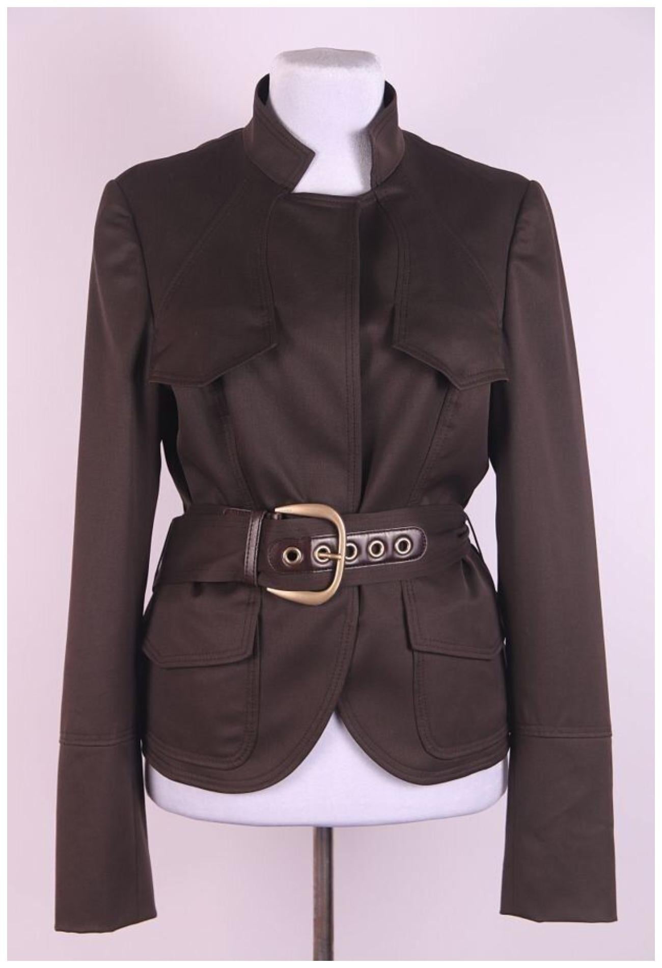Rare! Gucci Tom Ford 2004 jacket-jacket wool brown For Sale at 1stDibs