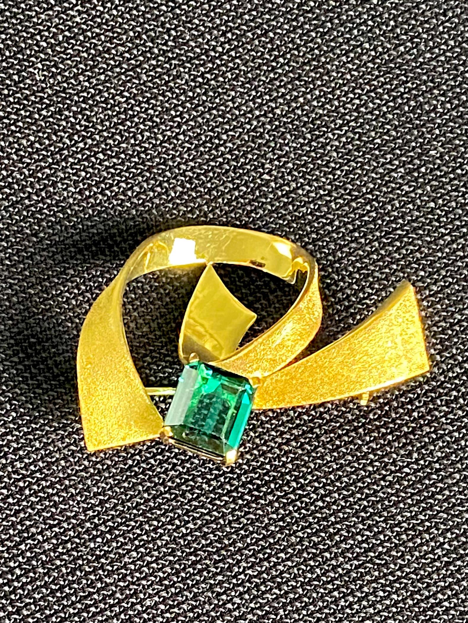 Rare H Stern Mid-Century 18K Gold Blue-Green Tourmaline Modernist ...