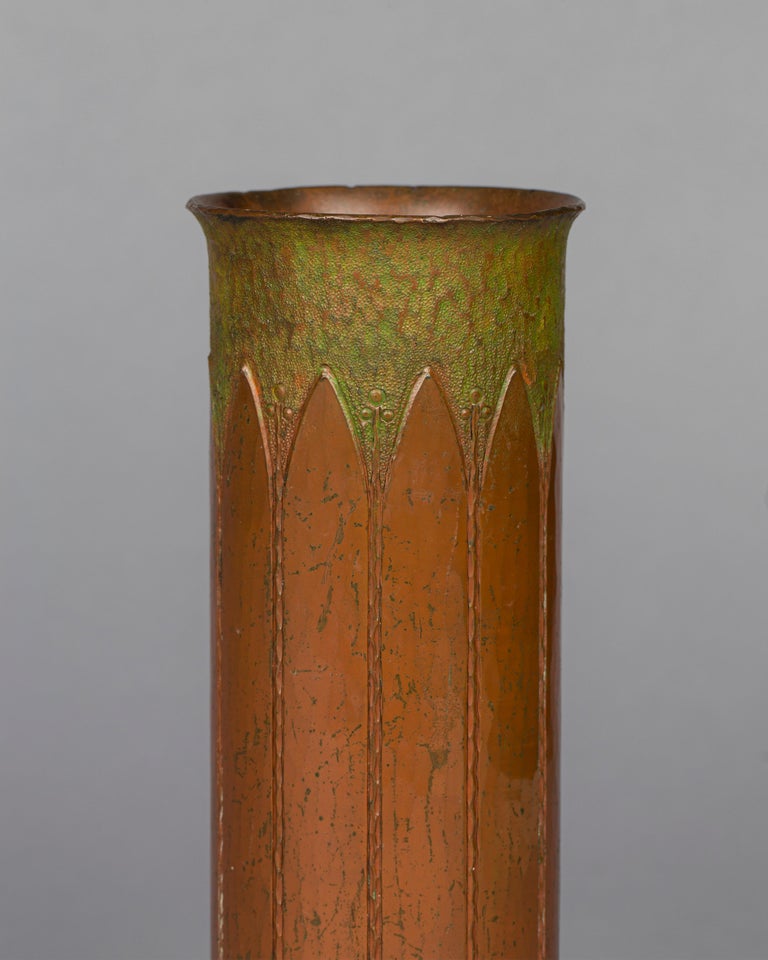 Rare Hammered Copper Cylindrical Vase, Roycroft, circa 1910 For Sale at ...
