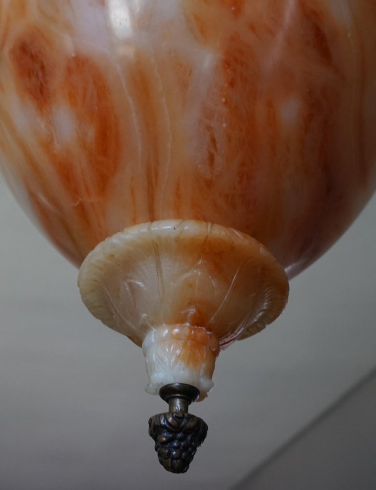 Unique Hand Carved Vivid Alabaster Pendant Light Chandelier w Stunning ...