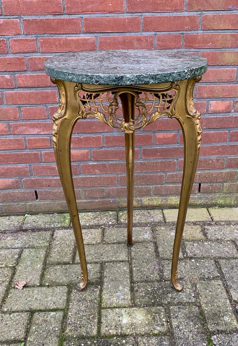 Rare and Handcrafted French Antique Bronze and Marble Top Flower Table ...