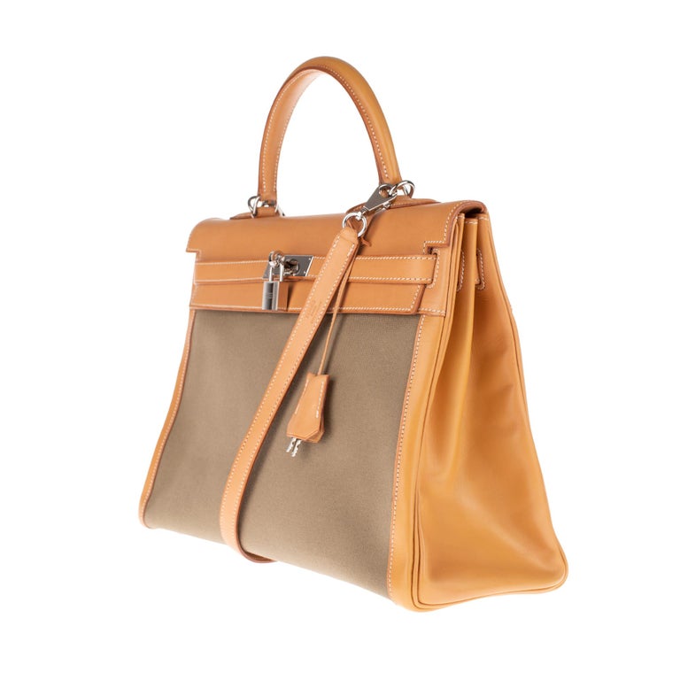 Rare Hermès Kelly 35 strap handbag bi-material and bicolour ! at ...