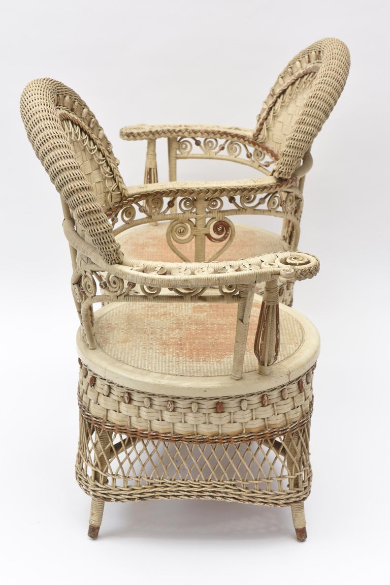 Rare Heywood Brothers and Wakefield Victorian Wicker Conversation ...