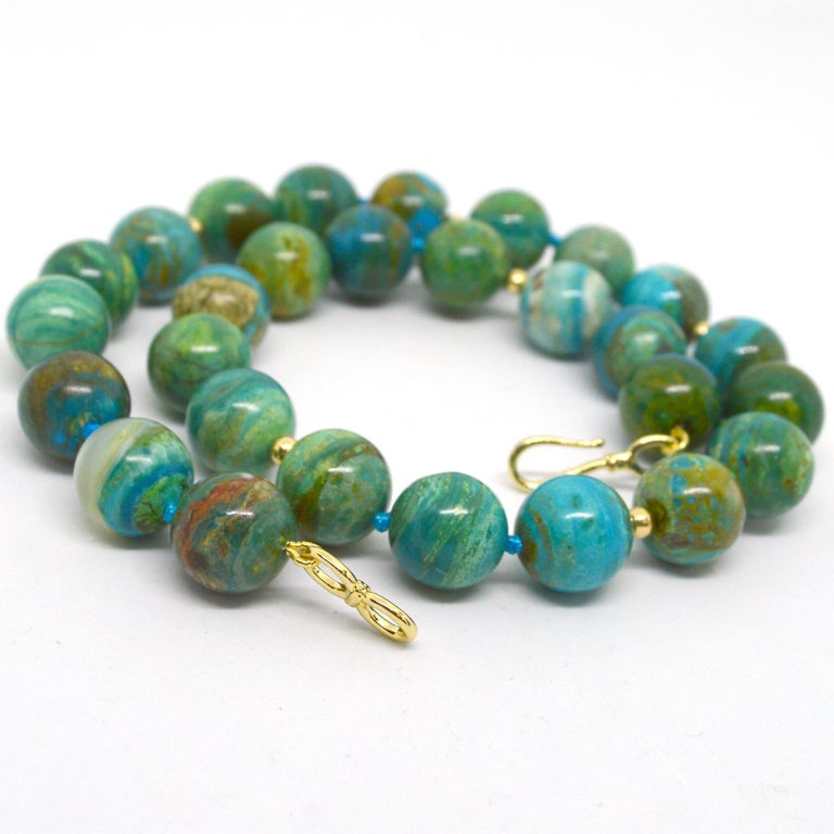 Rare High Grade Peruvian Opal Gold Necklace at 1stDibs