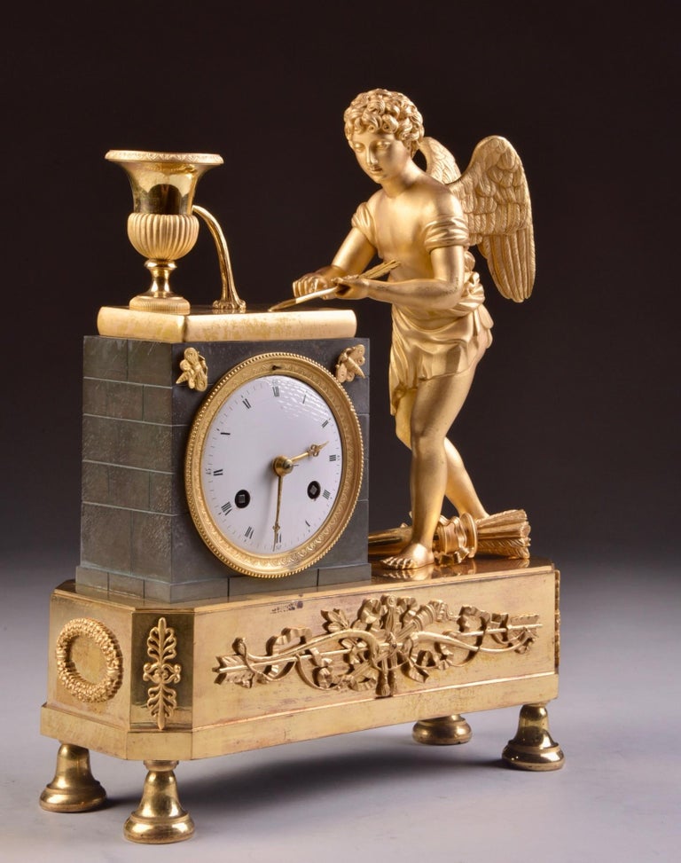 Rare High Quality "Cupid Washes the Arrow" Empire Pendulum, circa 1810 ...