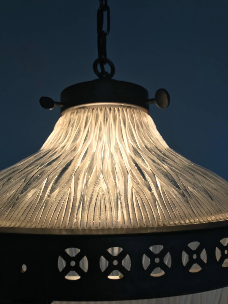 Rare Holophane Style German Arts and Crafts World War Pendant ...