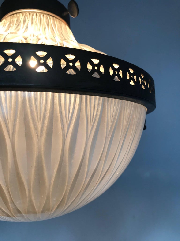 Rare Holophane Style German Arts and Crafts World War Pendant ...