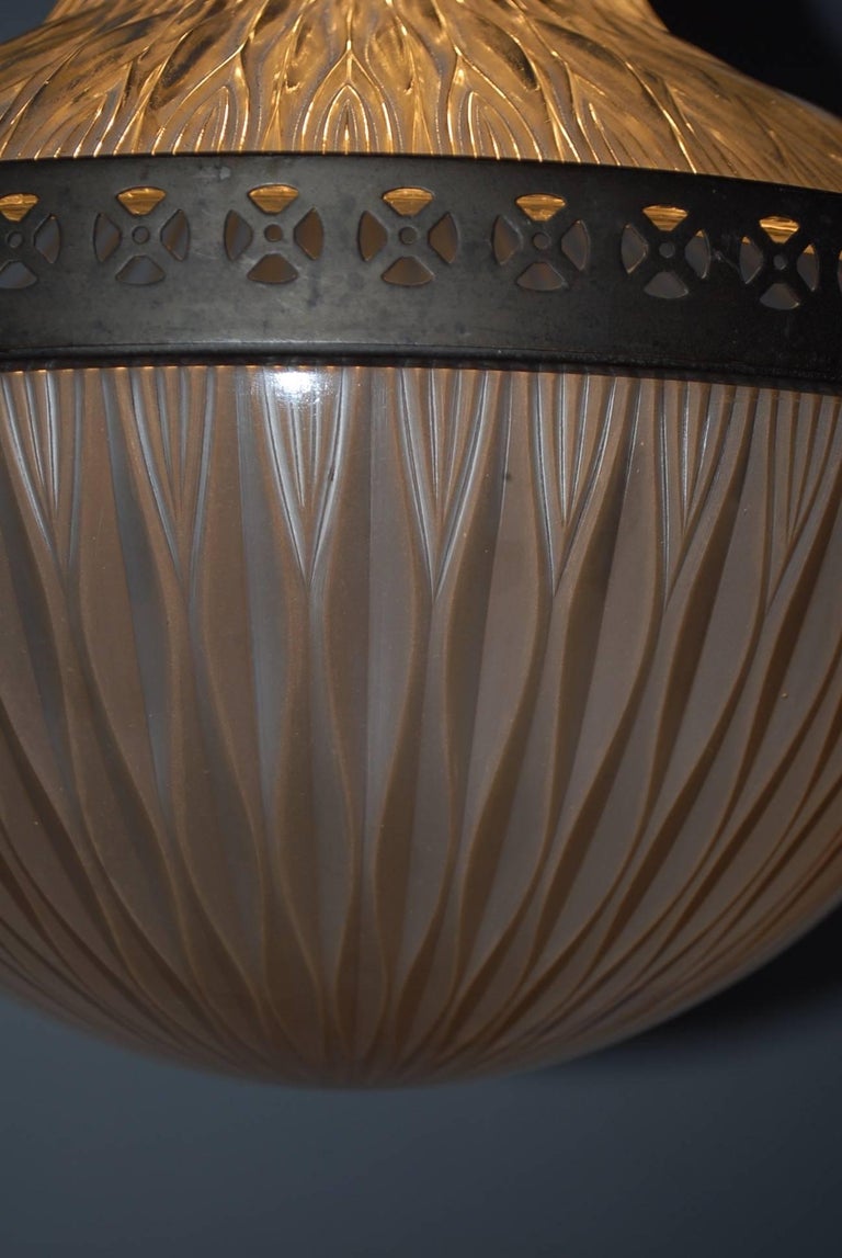 Rare Holophane Style German Arts and Crafts World War Pendant ...