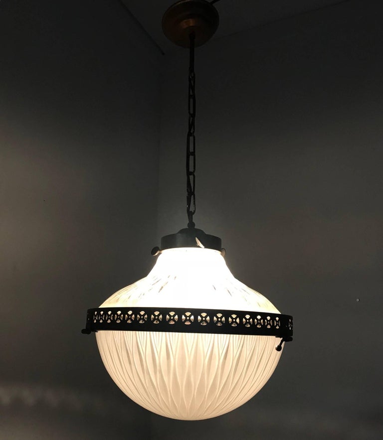 Rare Holophane Style German Arts and Crafts World War Pendant ...