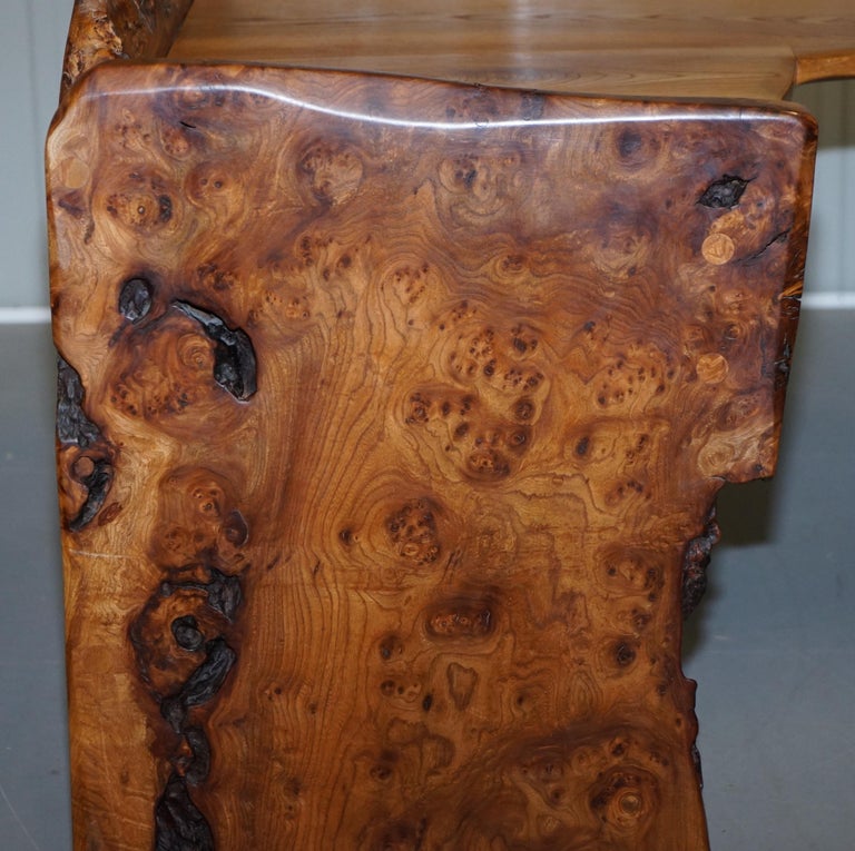 Rare Huge Slabbed Burr Elm Desk or Writing Table from the Tim Stead ...